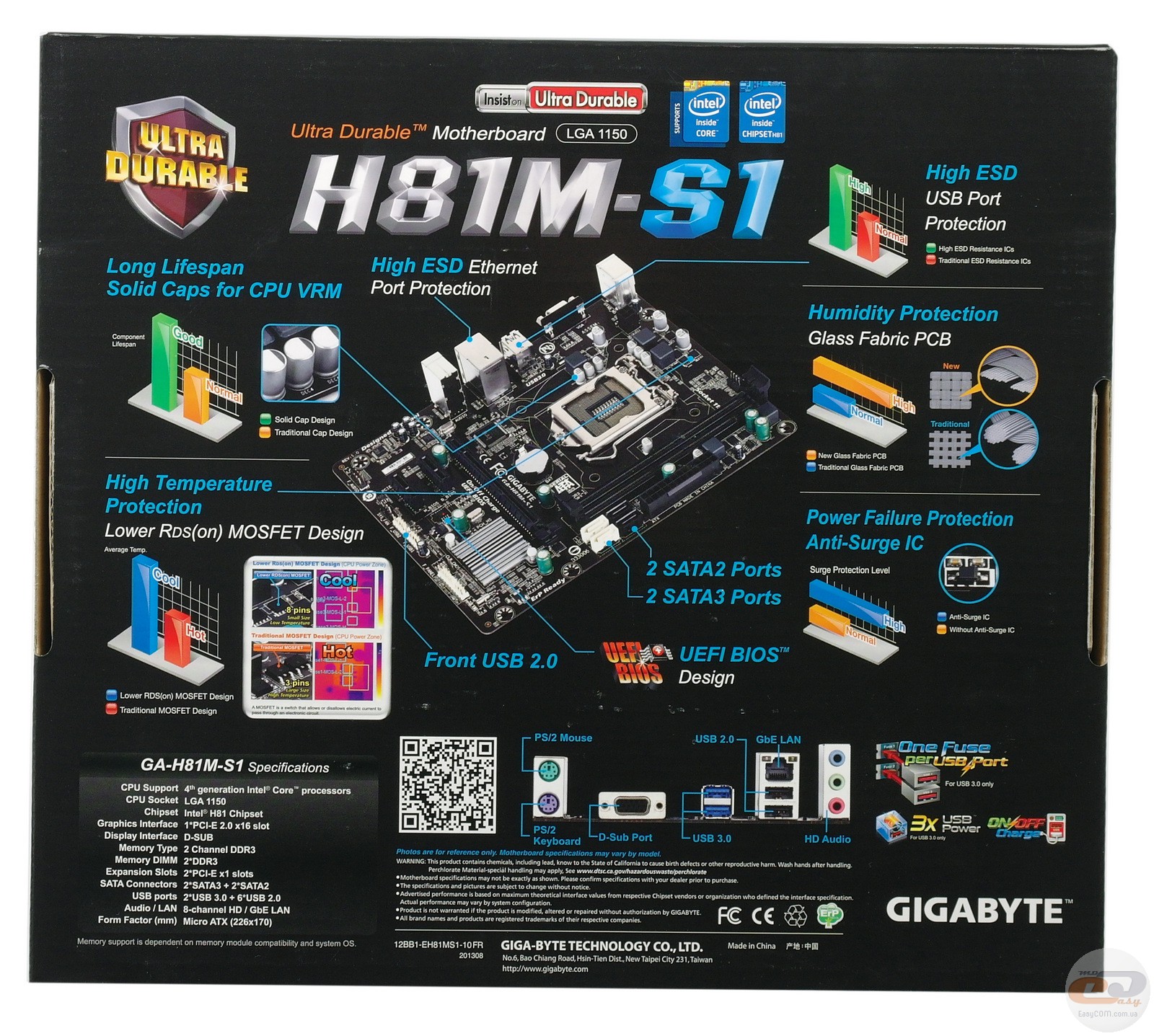 GECID.com: GIGABYTE GA-H81M-S1 motherboard review and testing performances